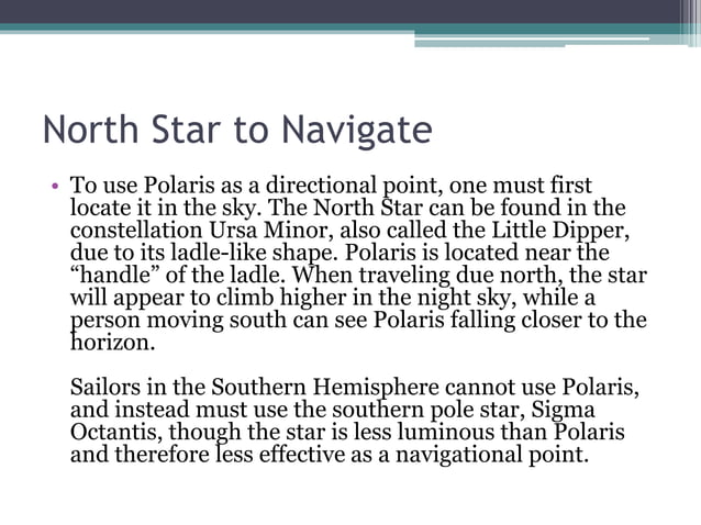 Using the North Star to Navigate the Seas | PPT
