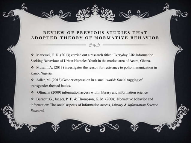 Using Theory Of Normative Behavoir For Understanding Non Compliance Ppt