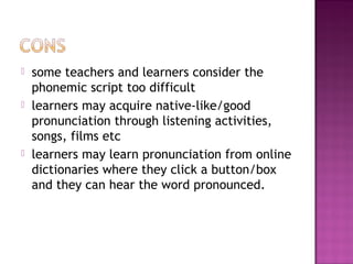 Using the phonemic script | PPT