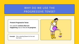 Using the Progressive Verb Tense Education Presentation in Yellow ...