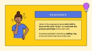Using the Progressive Verb Tense Education Presentation in Yellow ...