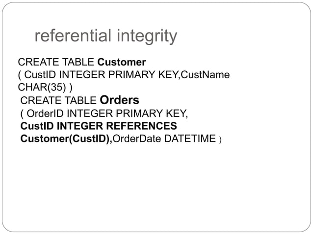 Using the referential integrity constraints exp-10 | PPTX | Databases | Computer Software and ...