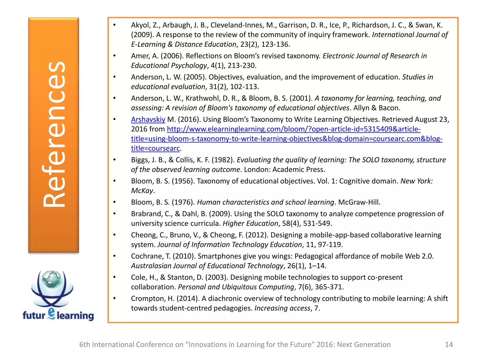 Using the revised bloom taxonomy in designing mobile apps | PPT