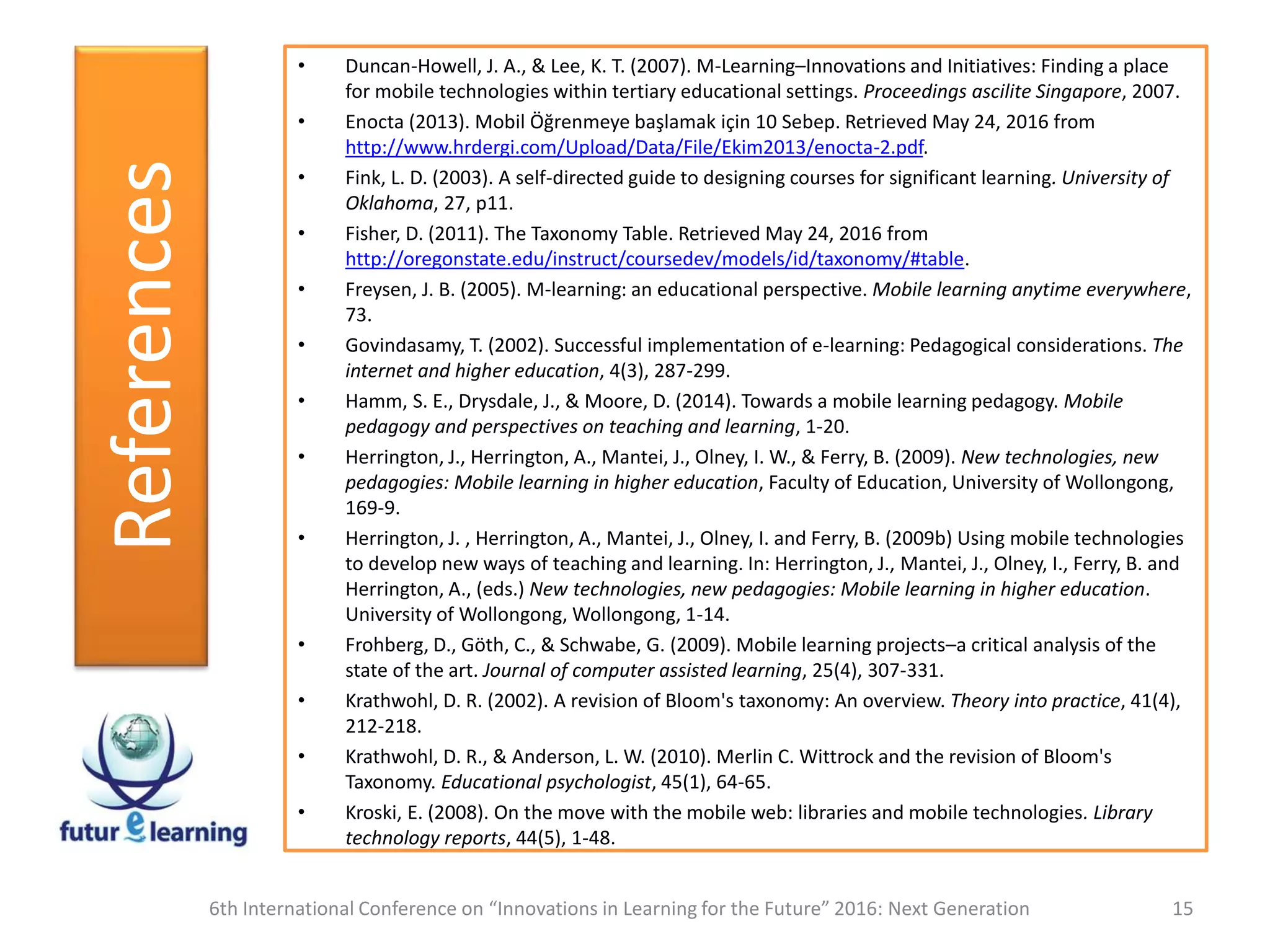 Using the revised bloom taxonomy in designing mobile apps | PPT