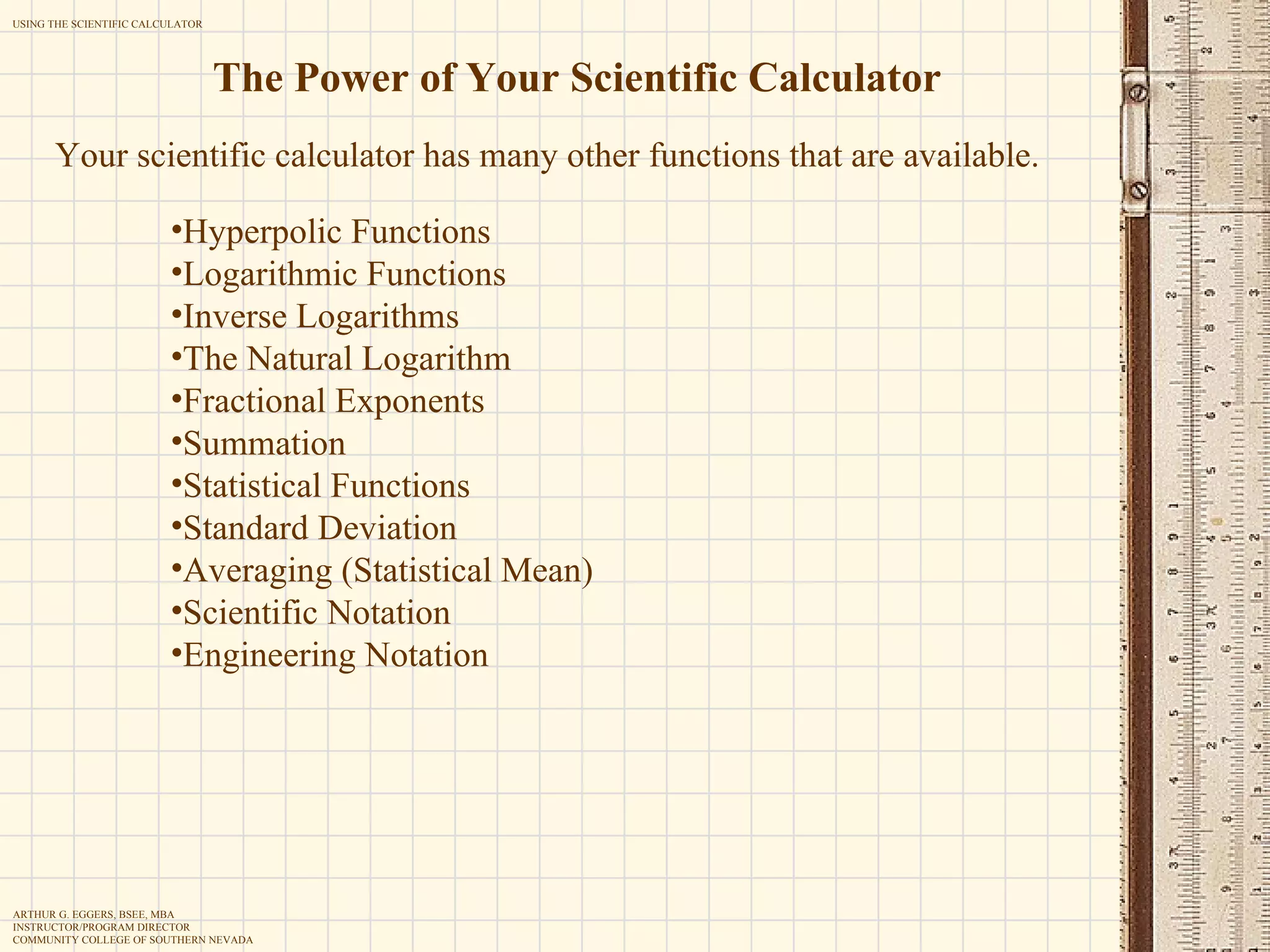 Using the scientific calculator | PPT