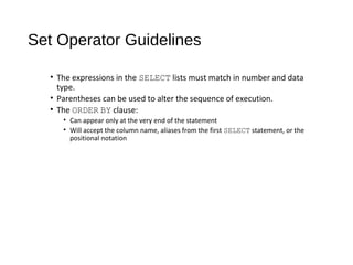 Using the set operators | PPT