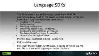 Using the Splunk Java SDK | PPT