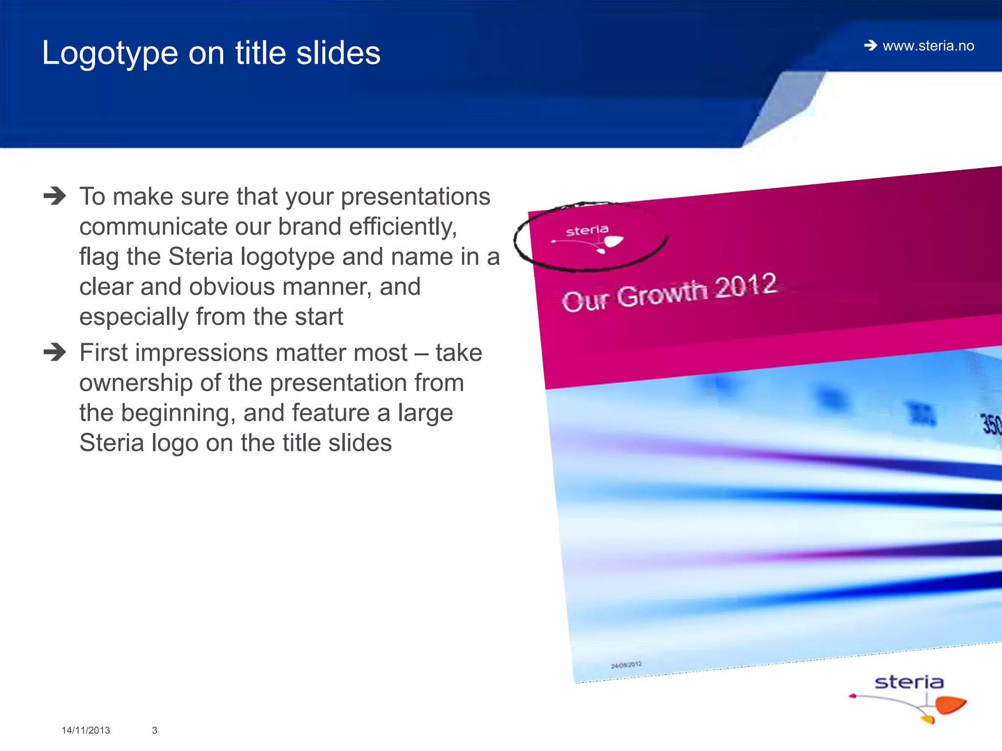 Using the Steria powerpoint template | PDF