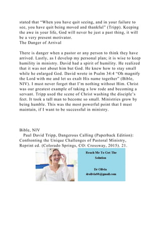 Using the Tripp text, develop a personal ministry plan that specific.docx