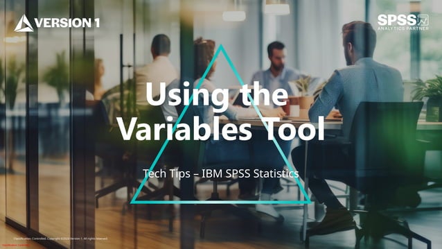 Using The Variables Tool In Ibm Spss Statistics Pptx