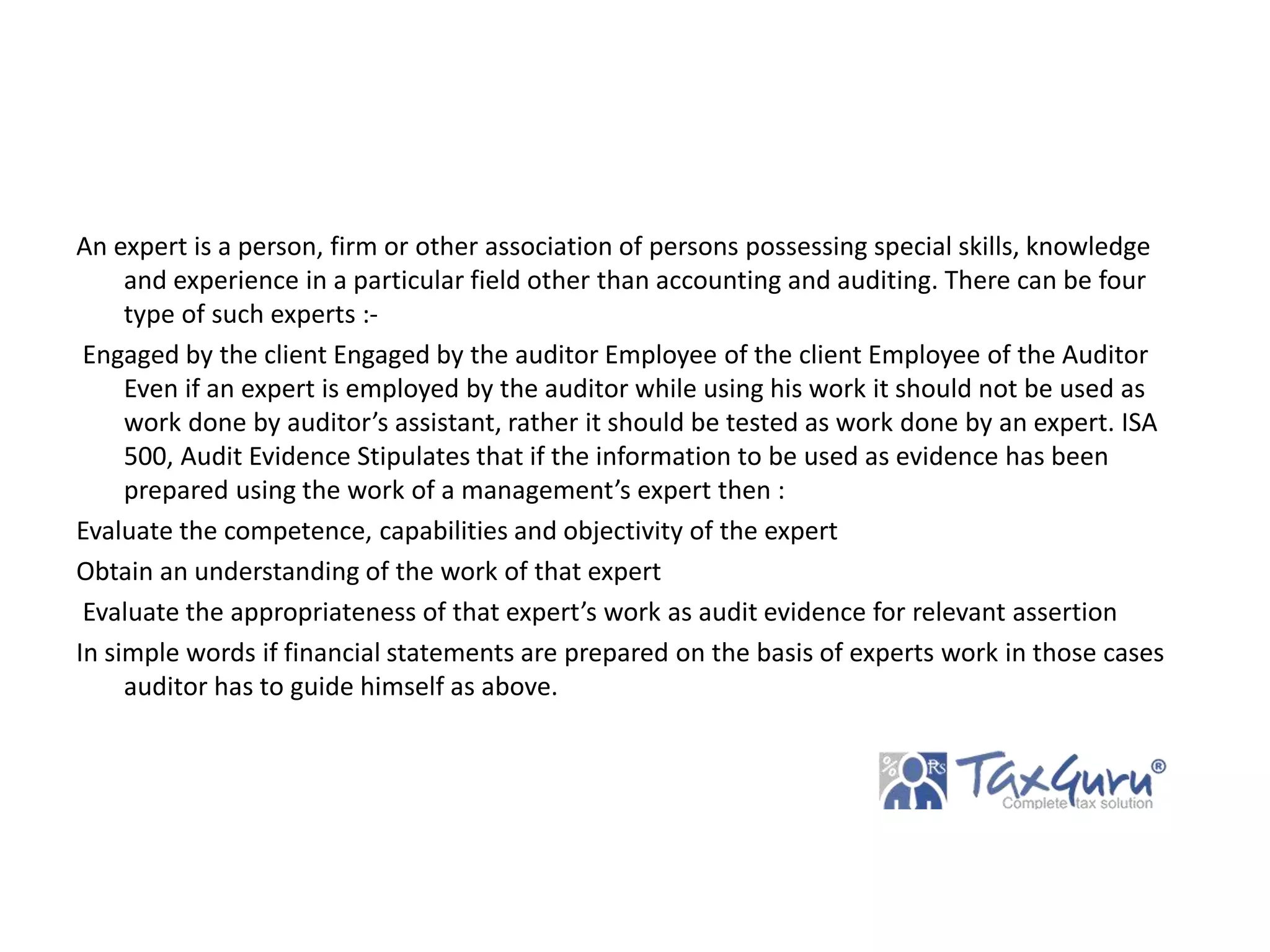Using the work of an Auditor’s Expert.pptx