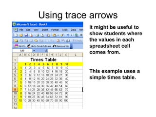 Using trace arrows in Excel | PPT