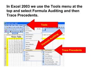 Using trace arrows in Excel | PPT