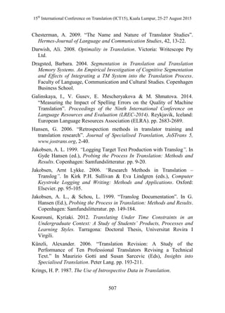Using translog to investigate self correctionsin translation | PDF | Education