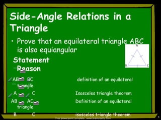Using triangle congruence. | PPTX