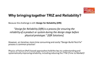 Using TRIZ for systematic Reliability Engineering | PDF | Computer Software and Applications ...