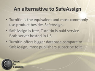 Using Turnitin for Assessment | PPTX