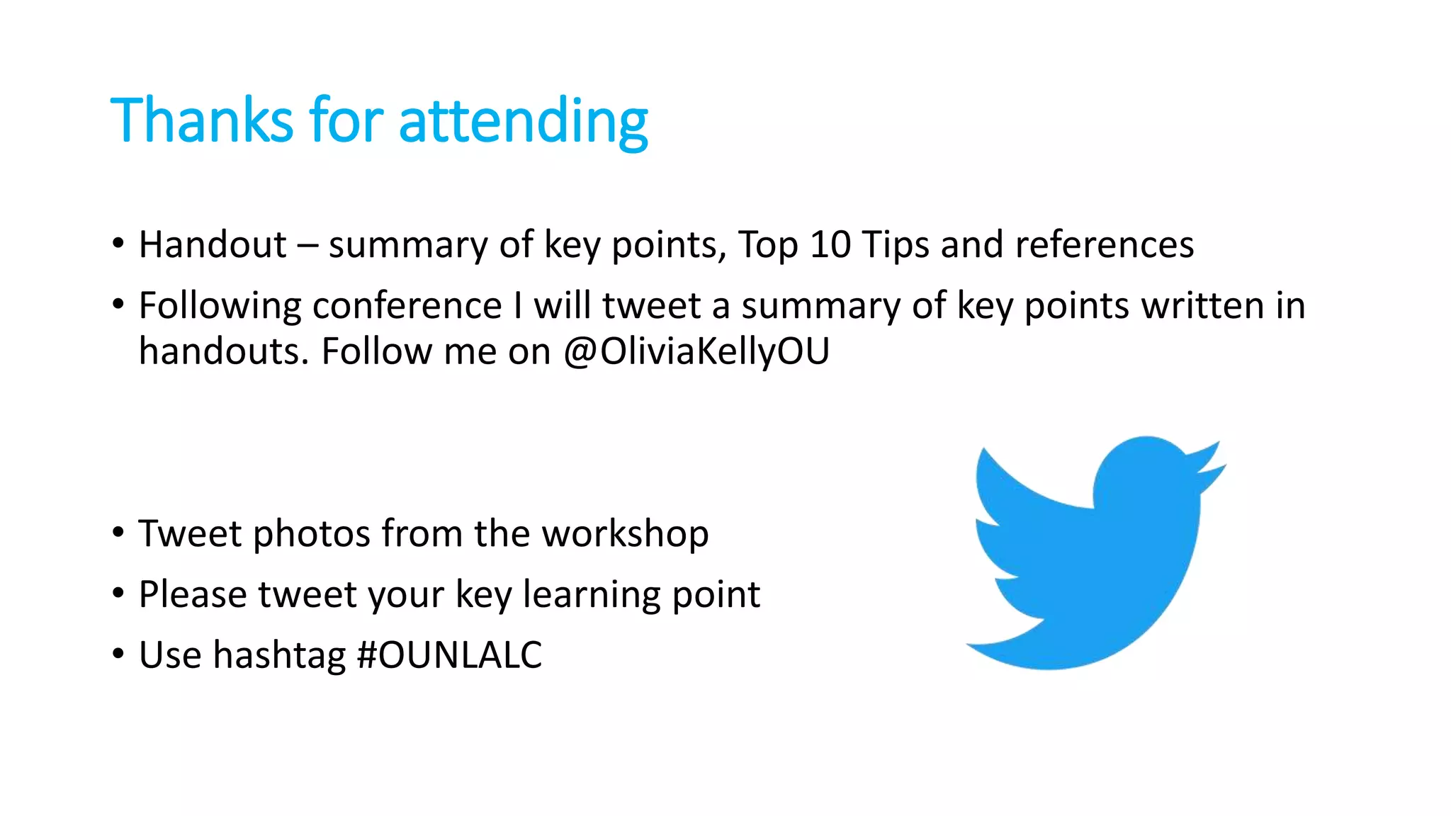 Using Twitter to build online learning communities | PPT