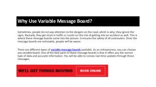 Using Variable Message Board For As Safety Devices | PPT