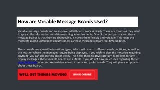 Using Variable Message Board For As Safety Devices | PPT