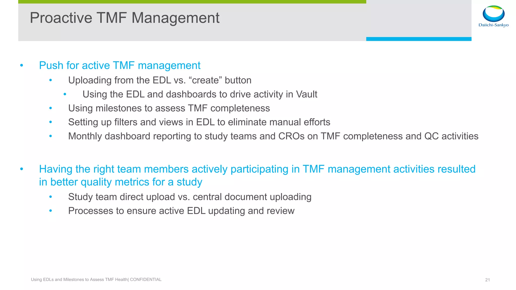 Using Vault eTMF Milestones and EDLs to Support Inspection Readiness | PDF