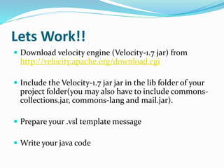 Using velocity Templates(An overview) | PPT