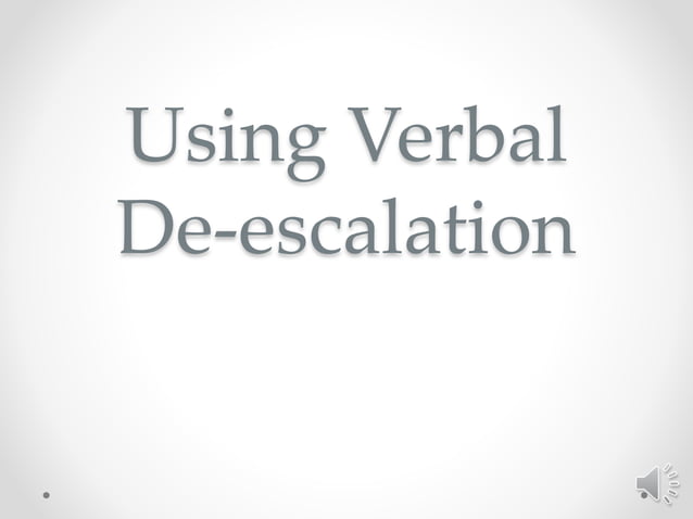 Using verbal de escalation active shooter | PPTX
