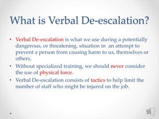 Using verbal de escalation active shooter | PPTX