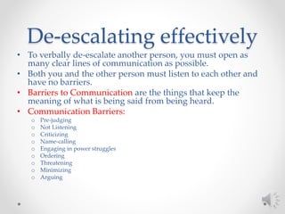 Using verbal de escalation active shooter | PPTX