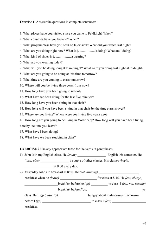 Using verb tenses | PDF