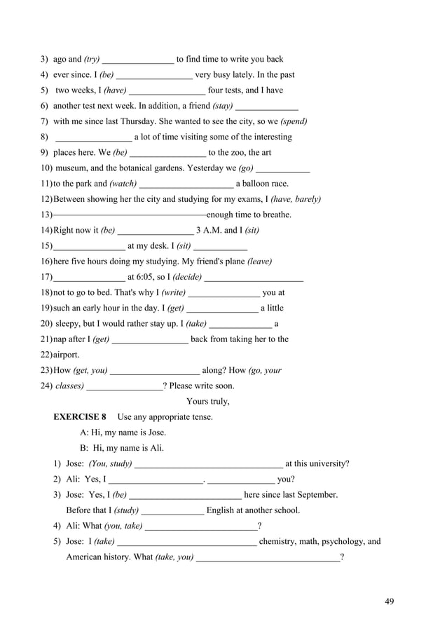 Using verb tenses | PDF