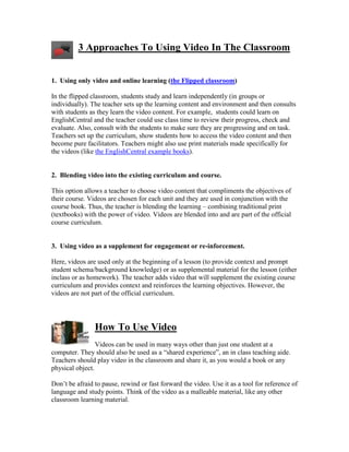 Using video in_the_classroom | PDF