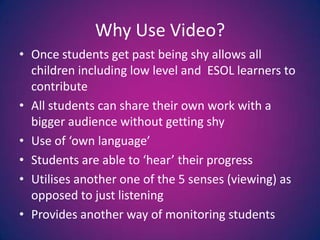 Using video to capture student voice, data presentation | PPTX