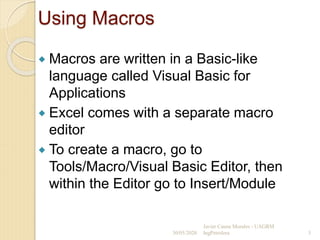 Using visual basic for applications (vba) | PPT