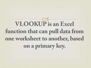 USING VLOOKUP FUNCTION | PPT