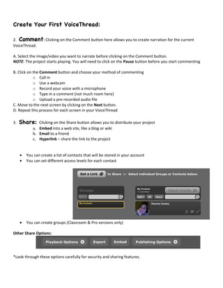 Using voice thread | DOC | Computing | Technology & Computing