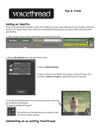 Using voice thread | DOC | Computing | Technology & Computing