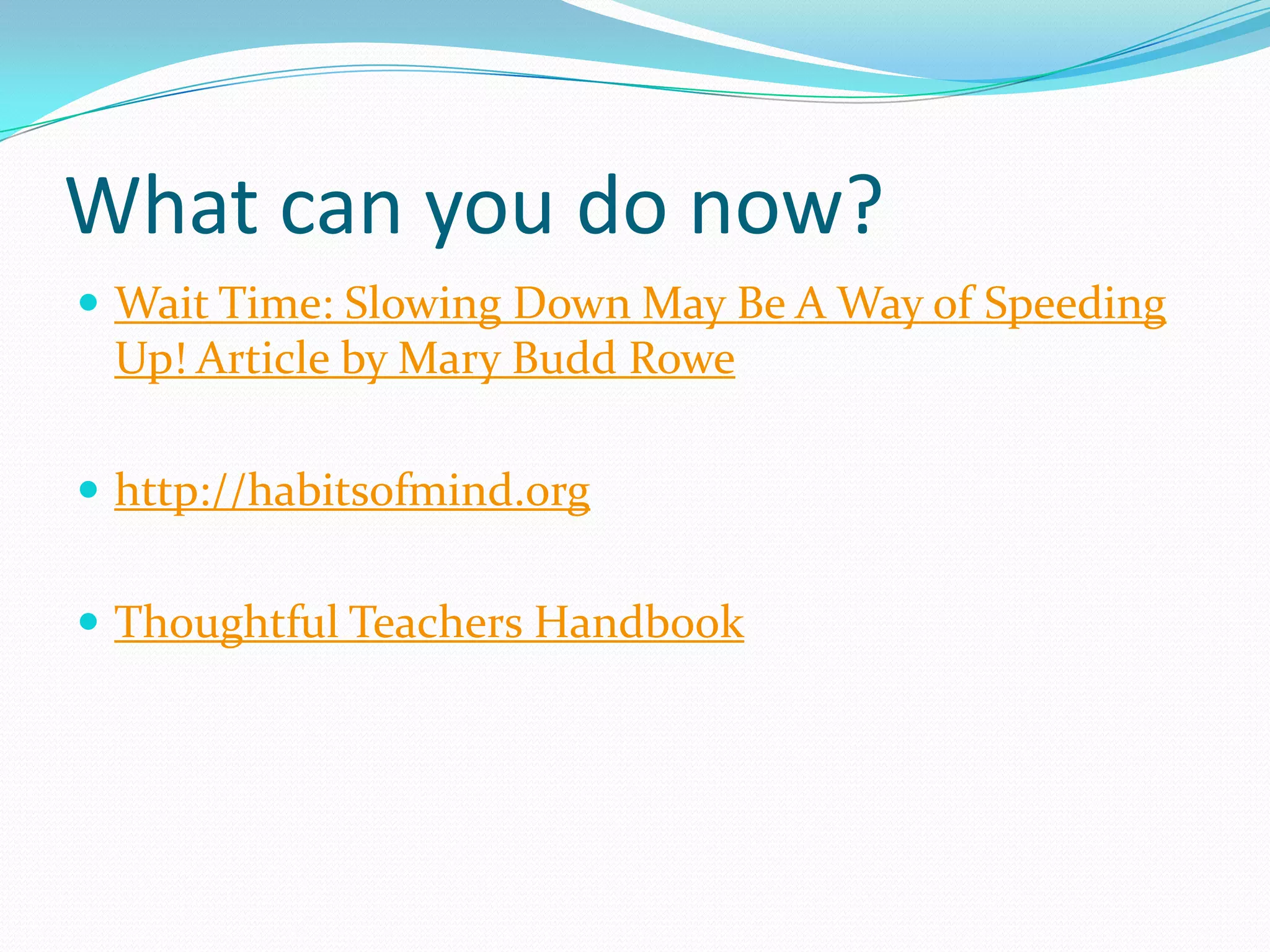 An introduction to wait time | PPTX