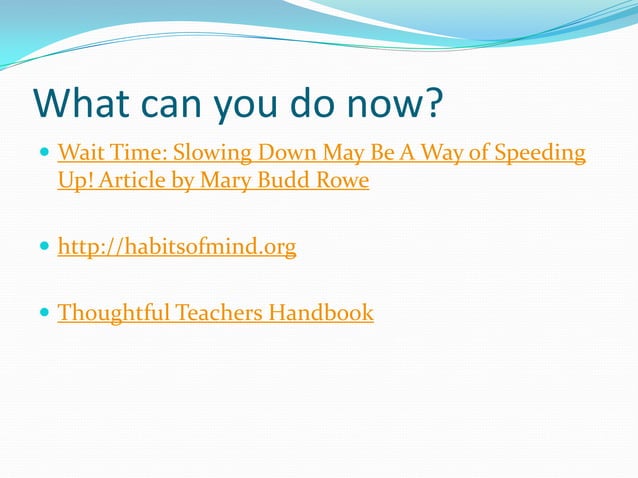 An introduction to wait time | PPT