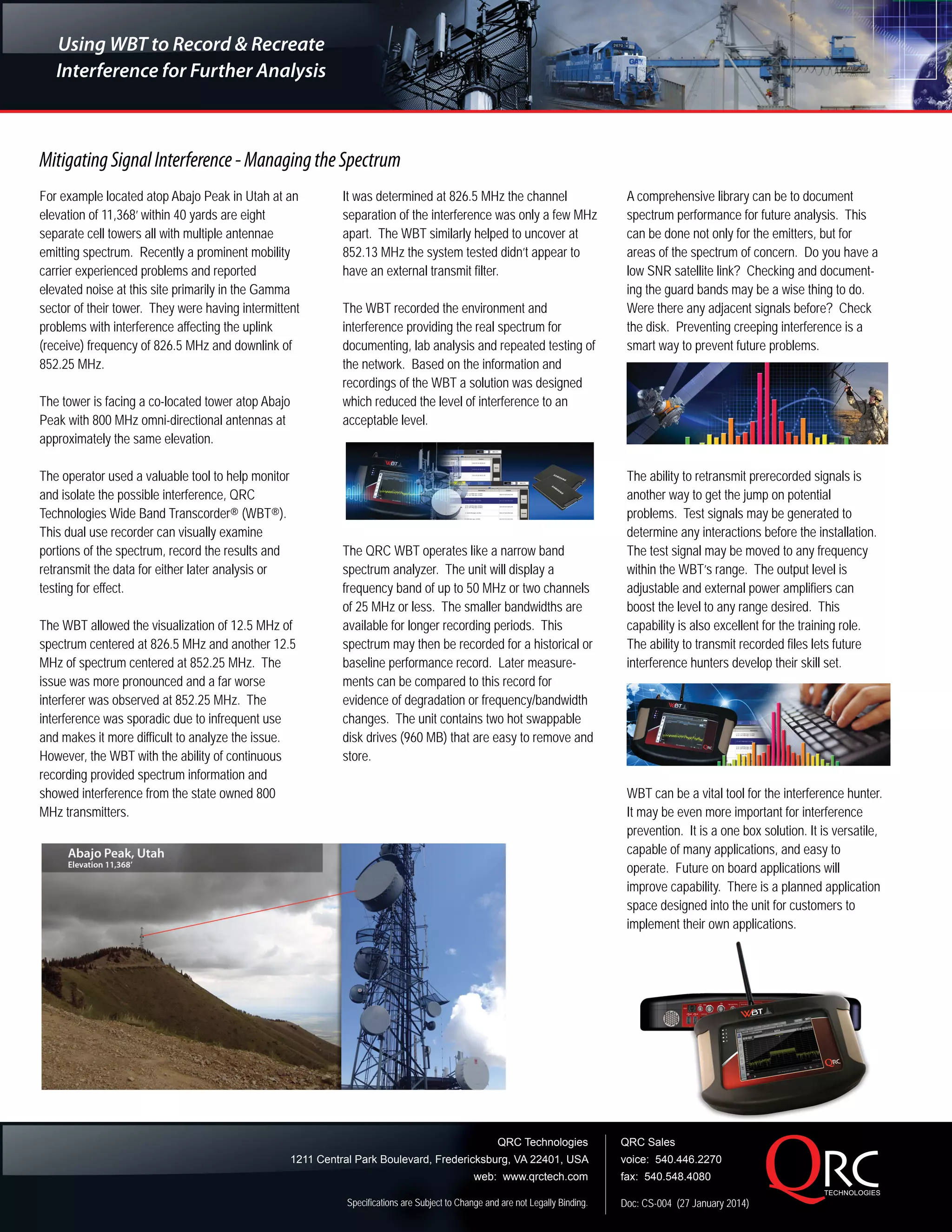 Using WBT to Record & Recreate Interference for Further Analysis | PDF