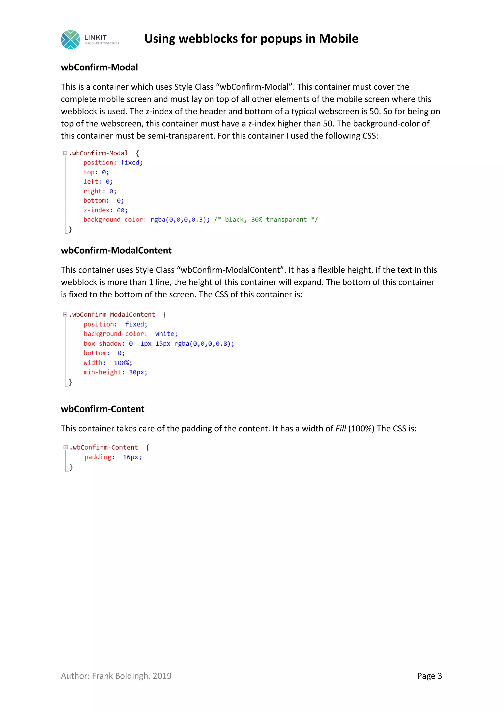Using webblocks for popups in Outsystems Mobile | PDF