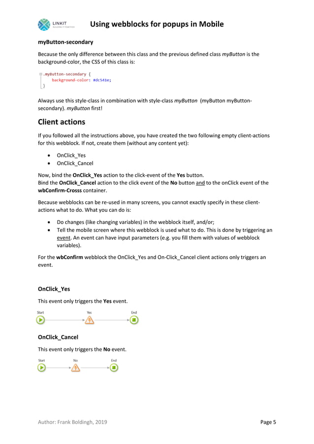 Using webblocks for popups in Outsystems Mobile | PDF