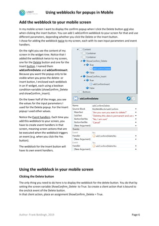 Using webblocks for popups in Outsystems Mobile | PDF