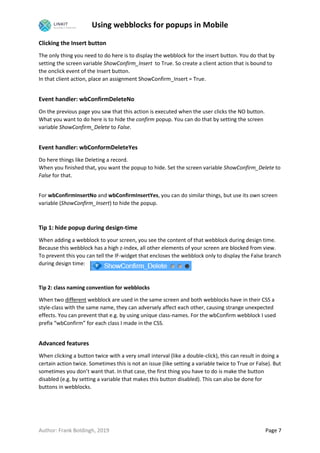 Using webblocks for popups in Outsystems Mobile | PDF