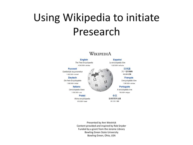 Using wikipedia for presearch | PPT