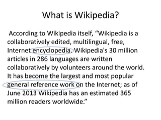 Using wikipedia for presearch | PPTX
