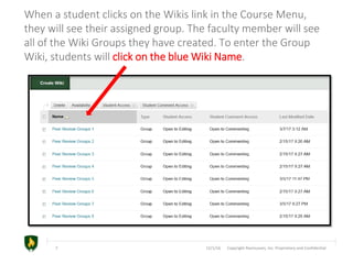 Using Wikis for peer review in Blackboard Learn | PPT