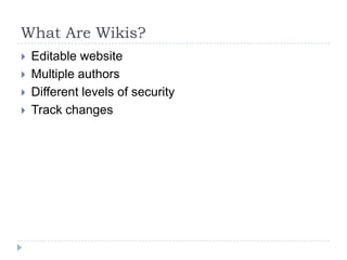 Using Wikis For Scriptwriting | PPT