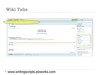 Using Wikis For Scriptwriting | PPTX
