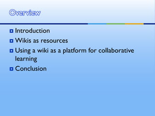 Using wikis for teaching | PDF | Internet for Beginners | Internet